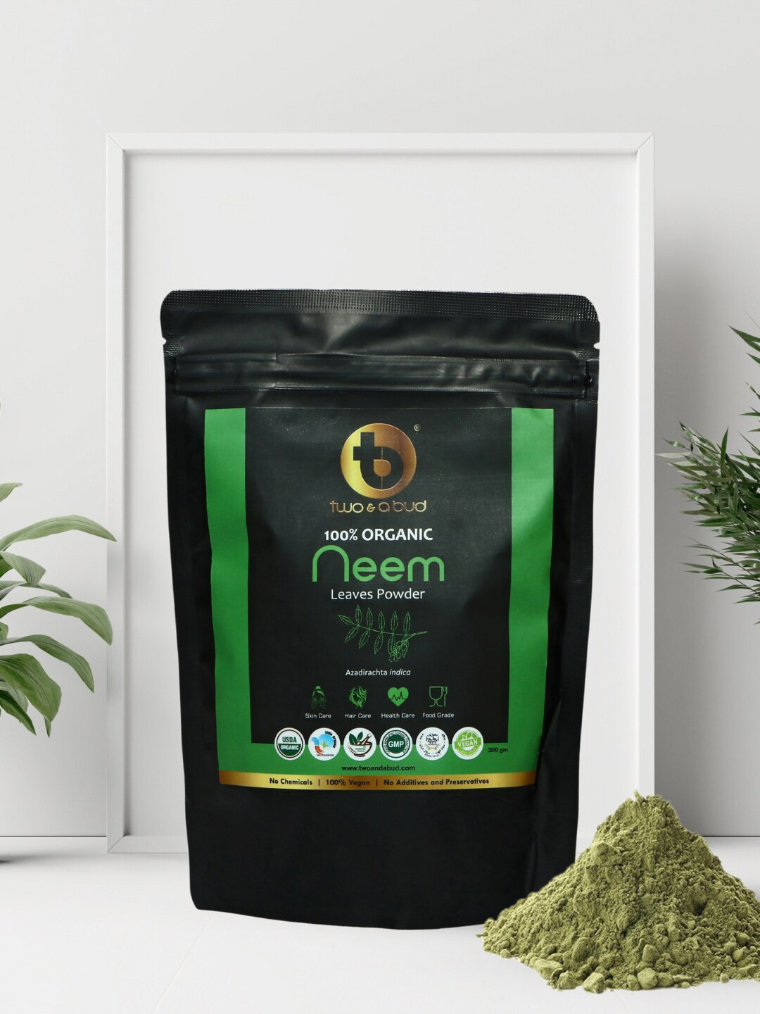 Buy Two & A Bud 100% Organic Neem Leaves Powder Mask 200gm - Mask And ...