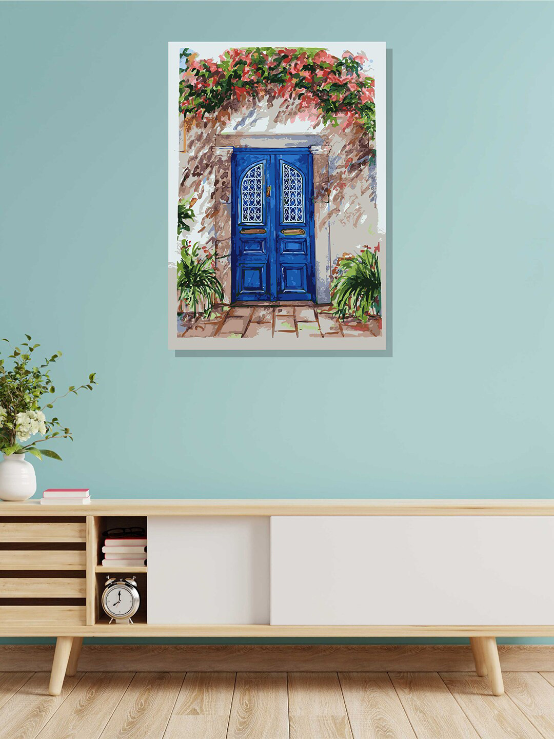 Buy RANGOLI Blue & Green Printed Framed Wall Art - Wall Art for Unisex ...