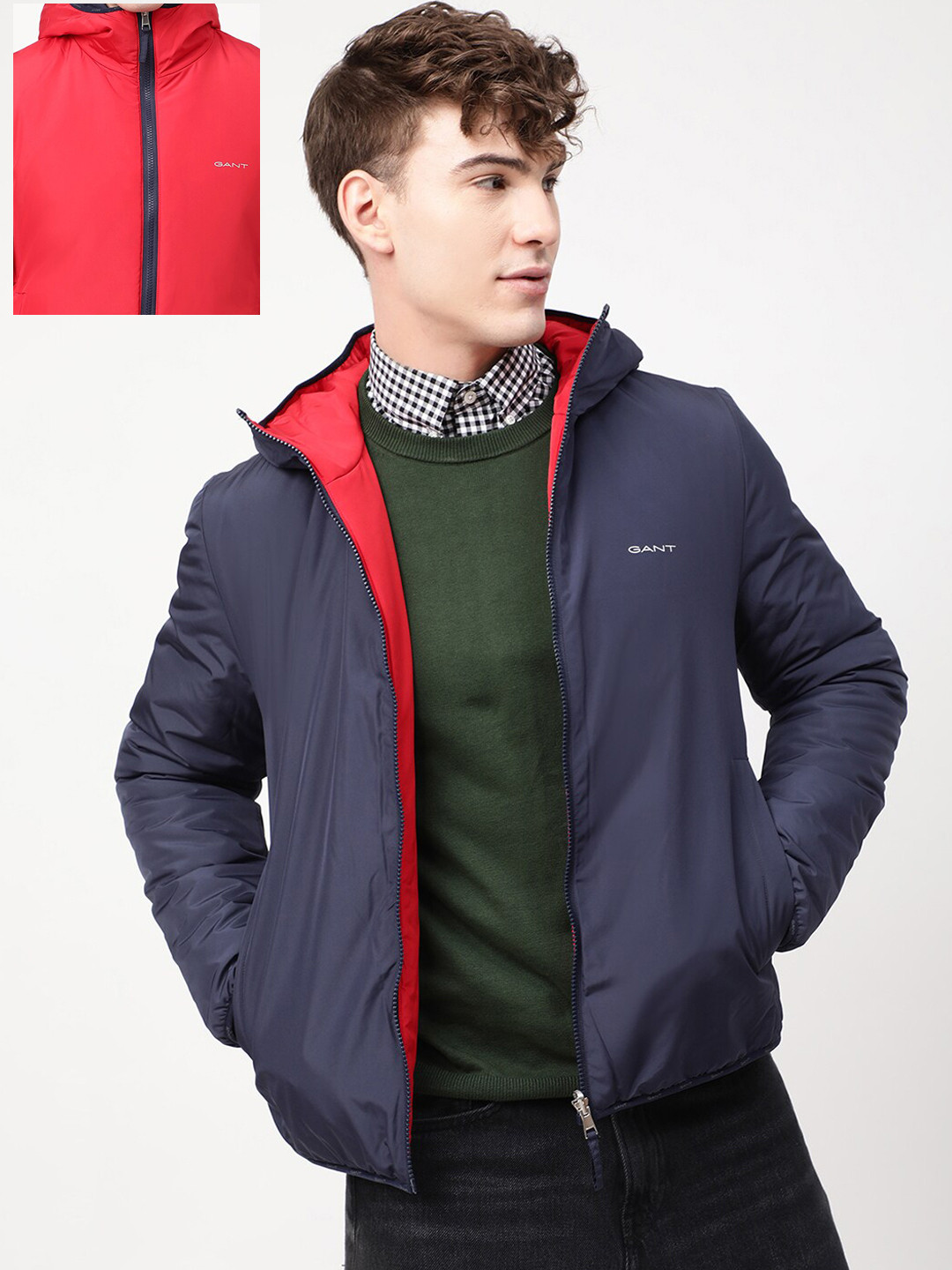 Buy GANT Men Reversible Water Resistant Padded Jackets - Jackets for ...