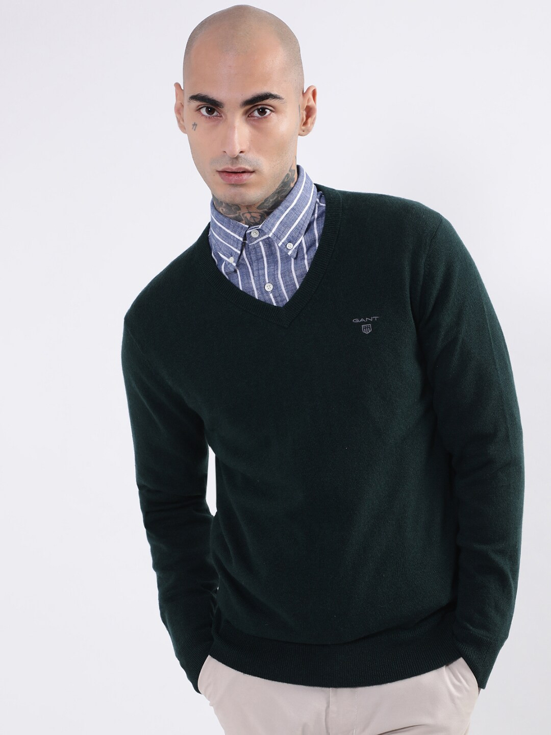 Buy GANT Men Green Pullover - Sweaters for Men 20739694 | Myntra