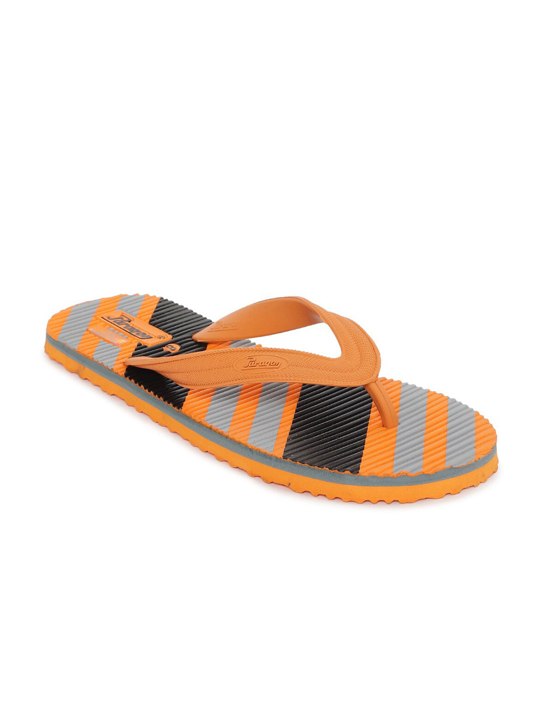 Buy Paragon Men Orange & Black Printed Rubber Thong Flip Flops - Flip ...