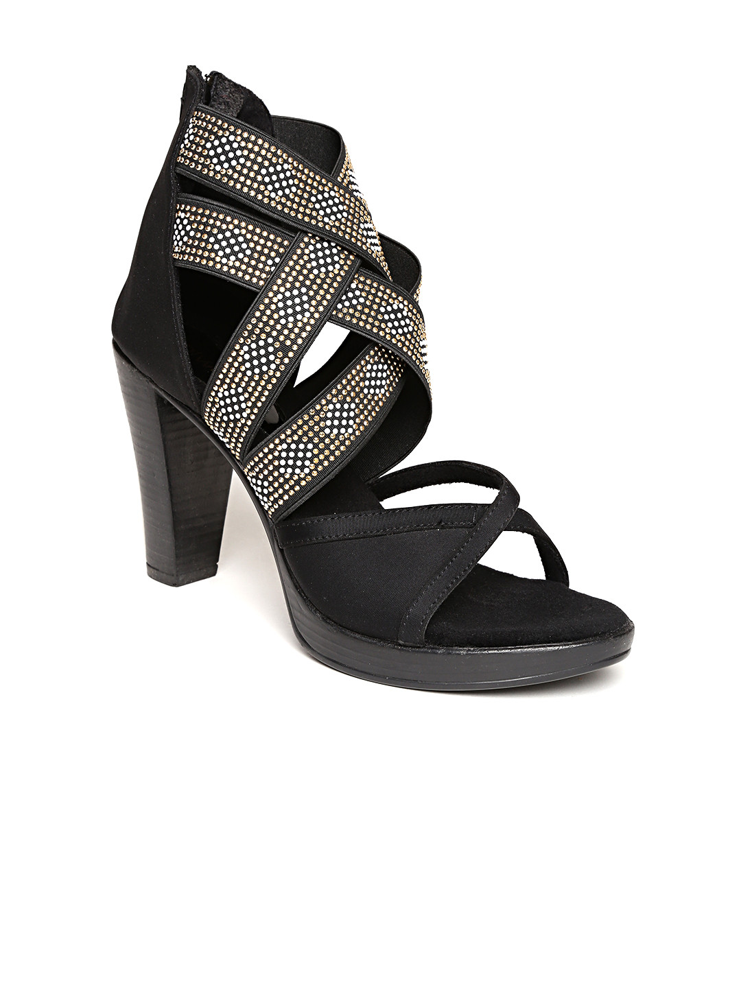 Buy Catwalk Women Black Embellished Sandals - Heels for Women 2074526 ...