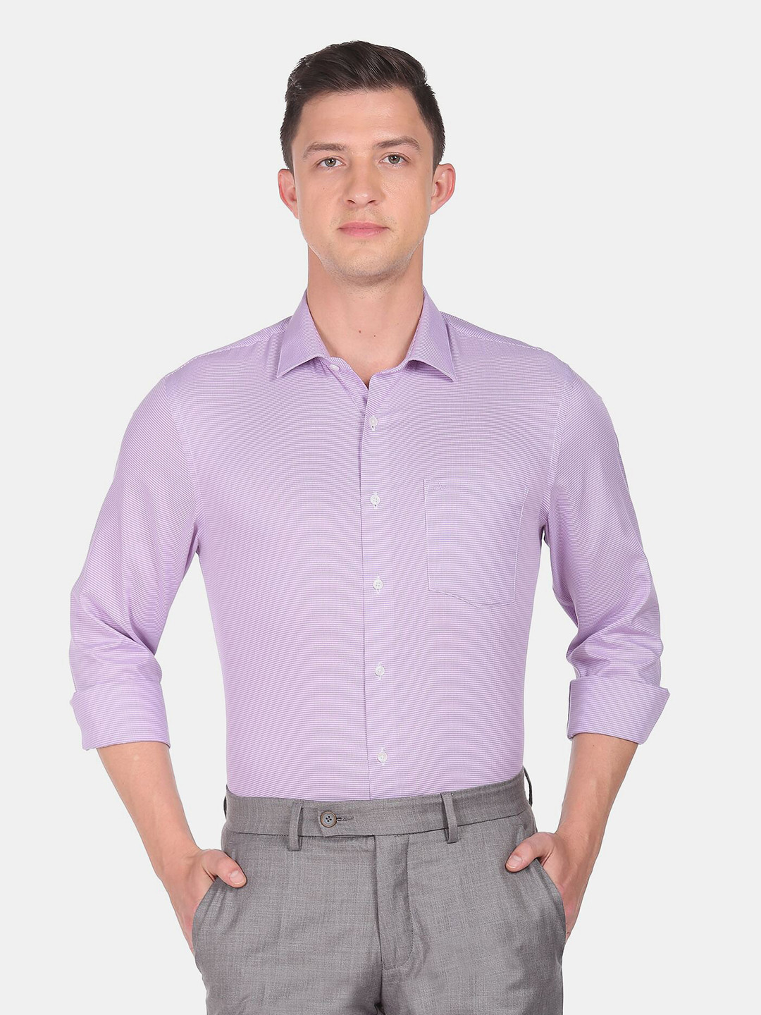 Buy Arrow Men Self Design Dobby Pure Cotton Formal Shirt - Shirts for ...