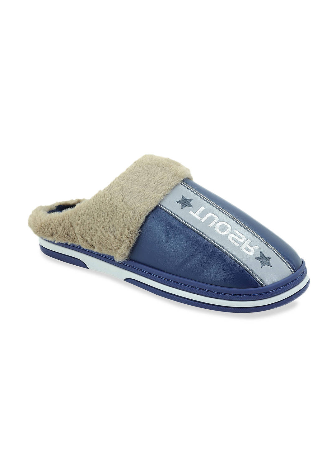Buy CASSIEY Men Navy Blue & White Printed Room Slippers - Flip Flops ...