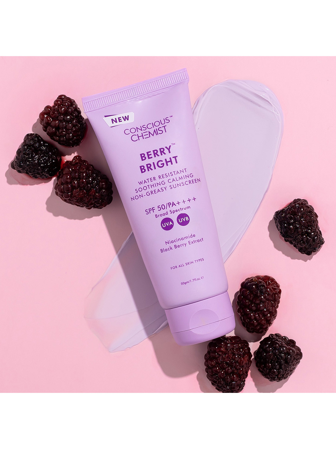 Buy Conscious Chemist Berry Bright SPF 50 PA ++++ UVA/UVB Protection ...