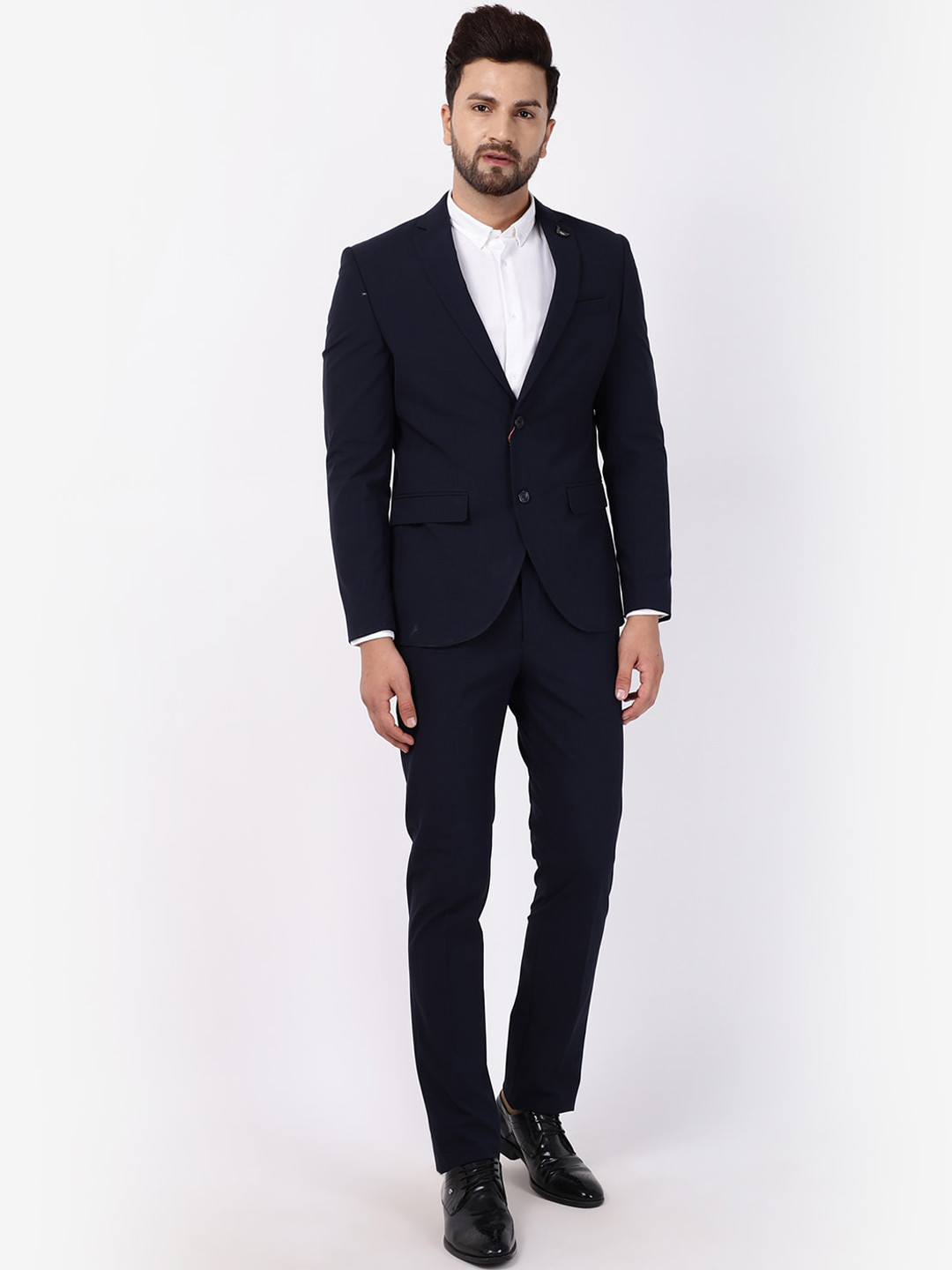 Buy Blackberrys Men Blue Solid 2 Piece Single Breasted Suits - Suits ...