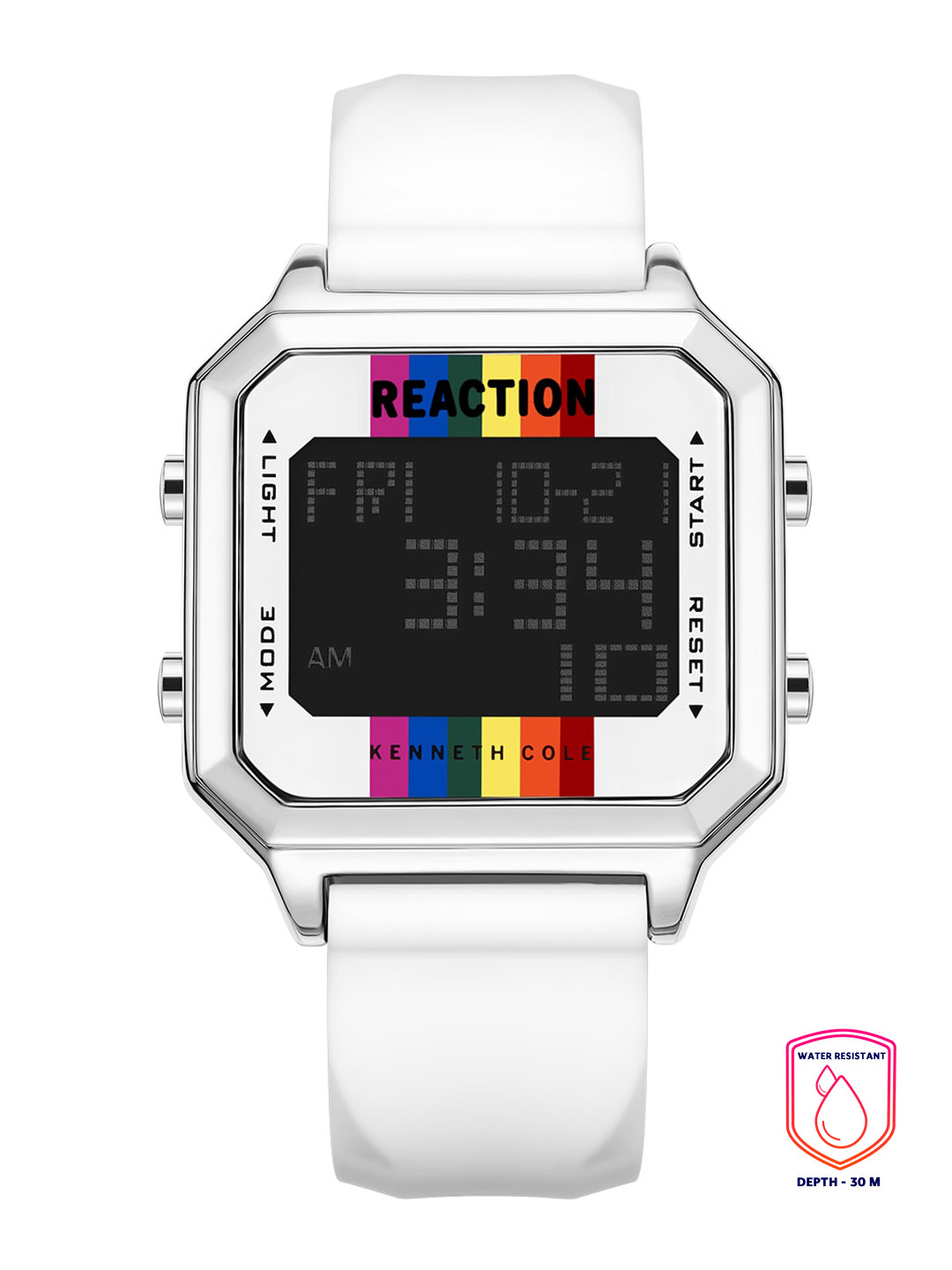 Buy REACTION KENNETH COLE Unisex White Dial & White Textured Straps ...