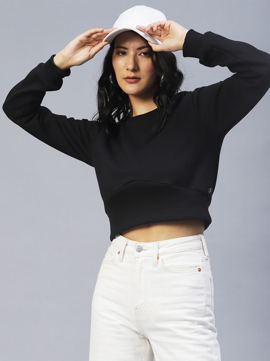 Buy Rigo Women Solid Crop Sweatshirt - Sweatshirts for Women 20754782 ...