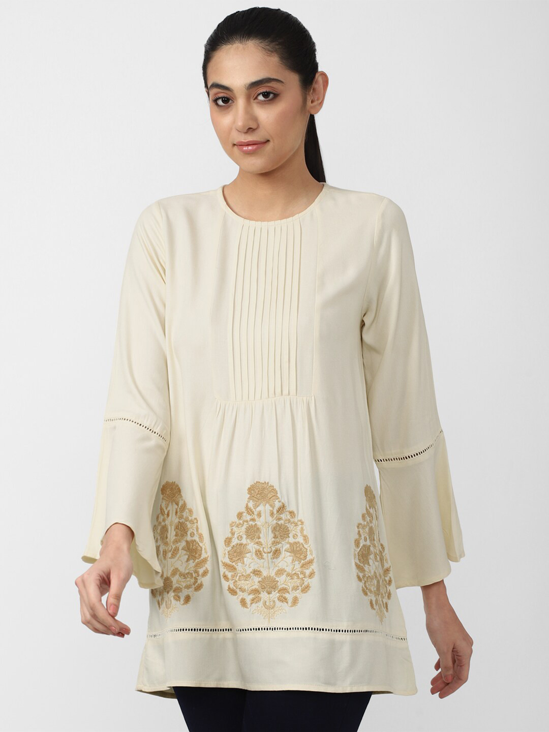 Buy Van Heusen Woman Cream Coloured Tunic - Tunics for Women 20761494 ...