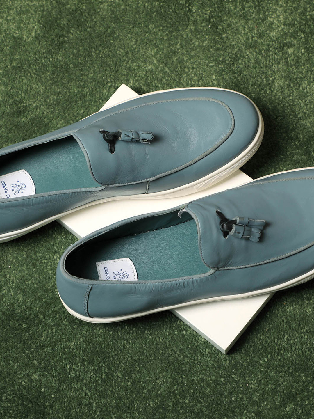 Buy RARE RABBIT Men Blue & White Suede Slip On Sneakers - Casual Shoes ...