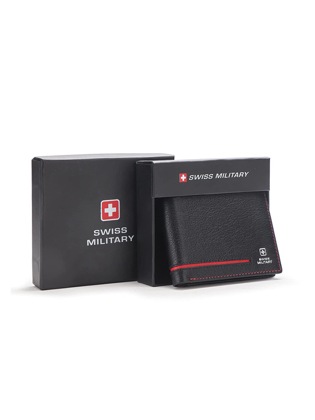 Buy SWISS MILITARY Men Black Leather Two Fold Wallet - Wallets for Men ...