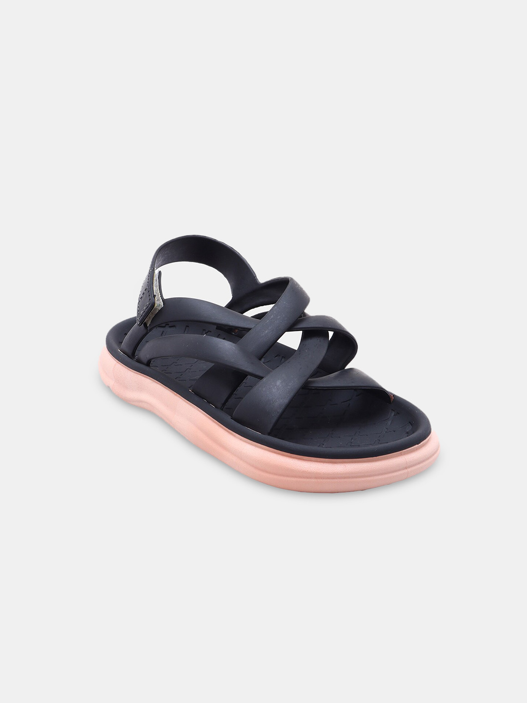 Buy Hopscotch Boys Black Solid Comfort Sandals - Sandals for Boys ...