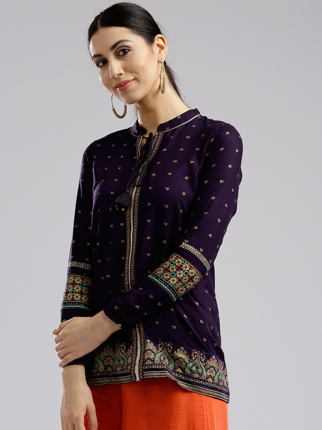 Buy W Women Purple Printed Top - Tops for Women 2077234 | Myntra