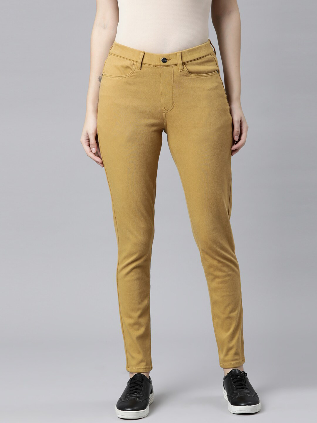 Buy Go Colors Women Mustard Slim Fit Jeggings - Jeggings for Women ...