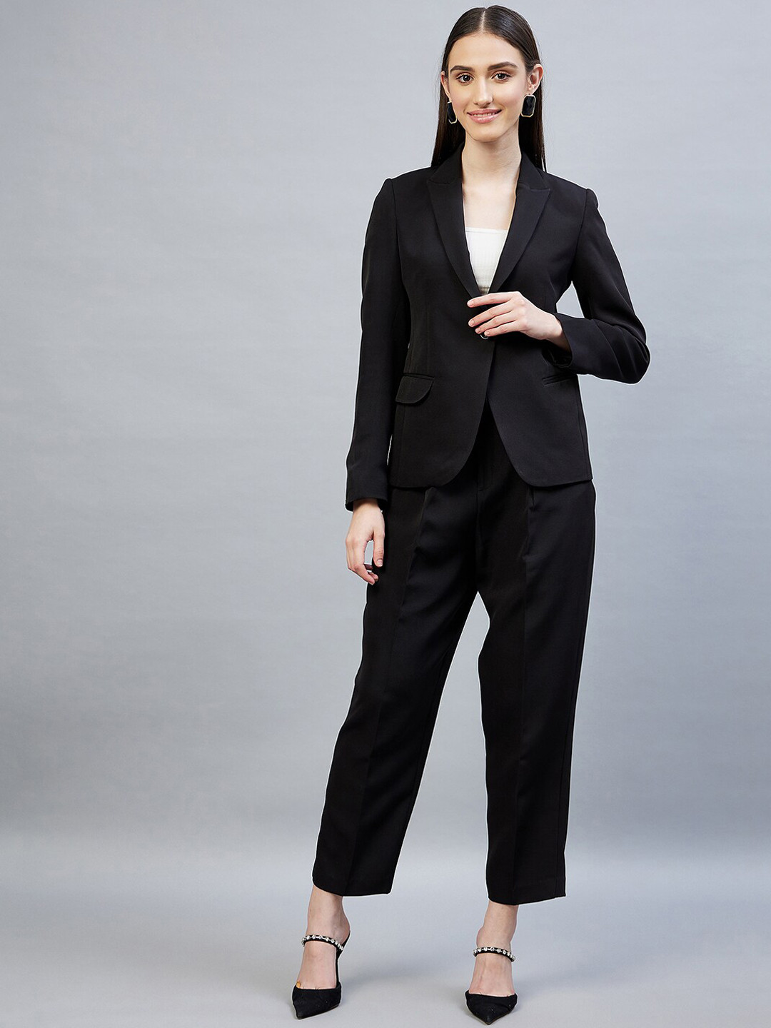 Buy DELAN Women Black Blazer With Trousers - Suits for Women 20777798 ...