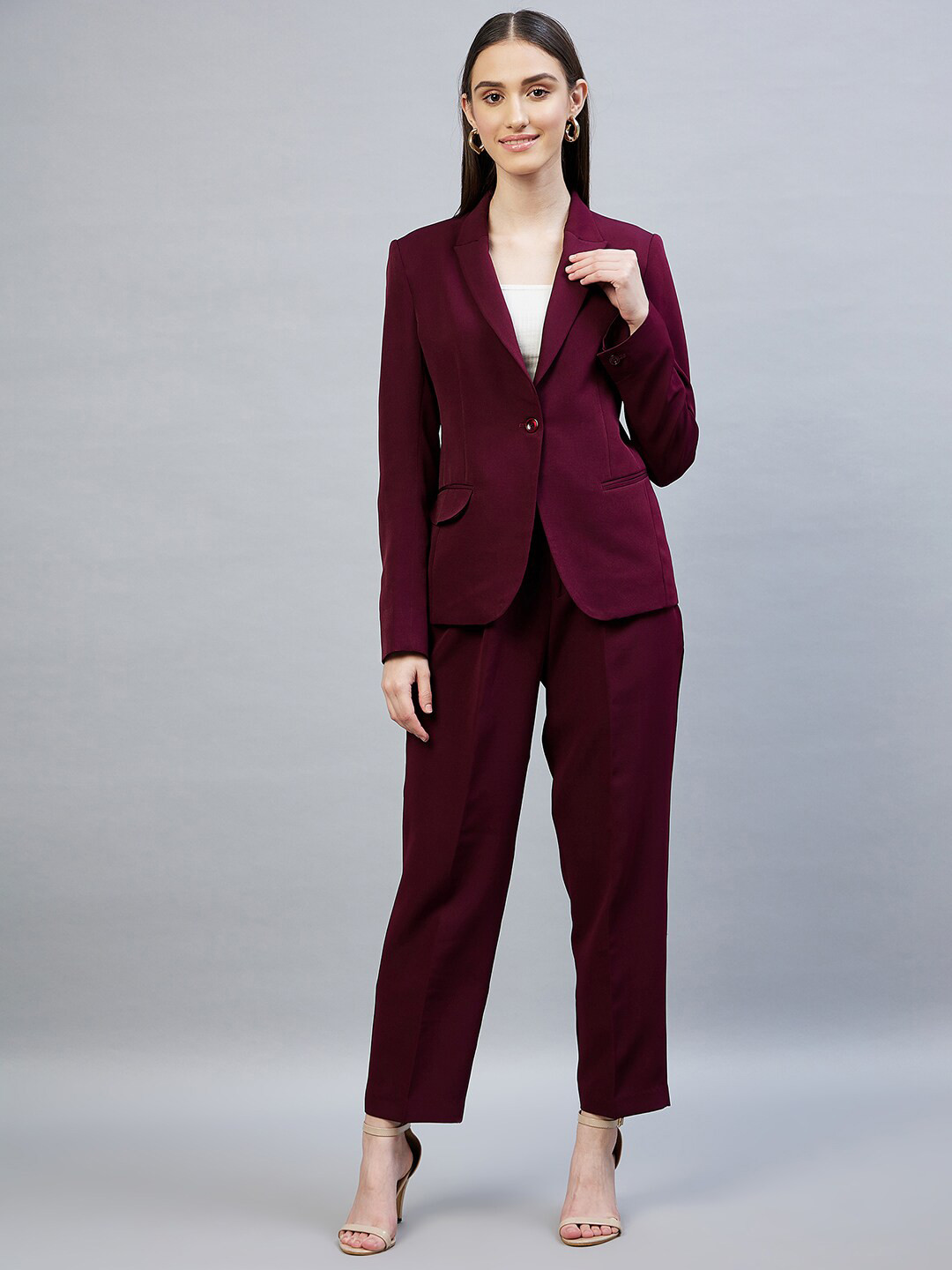 Buy DELAN Women Maroon Blazer With Trouser - Suits for Women 20777802 ...