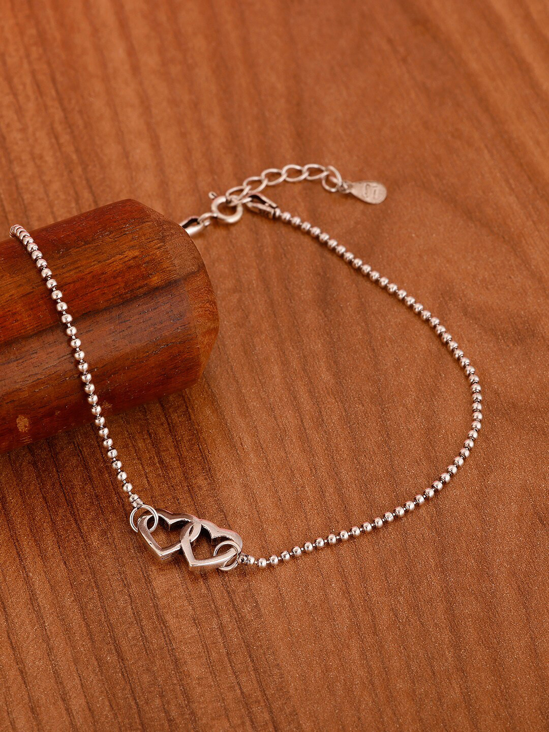 Buy GIVA 925 Sterling Silver Double Heart Adjustable Anklet - Anklet ...