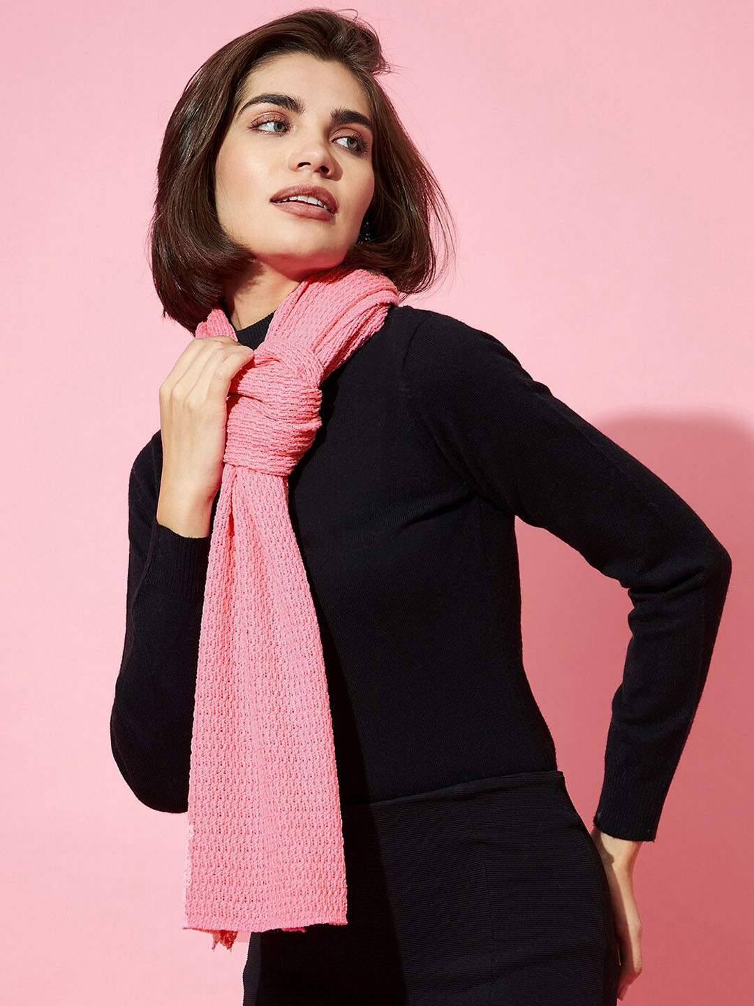 Buy Athena Women Pink Self Design Muffler - Mufflers for Women 20779818 ...