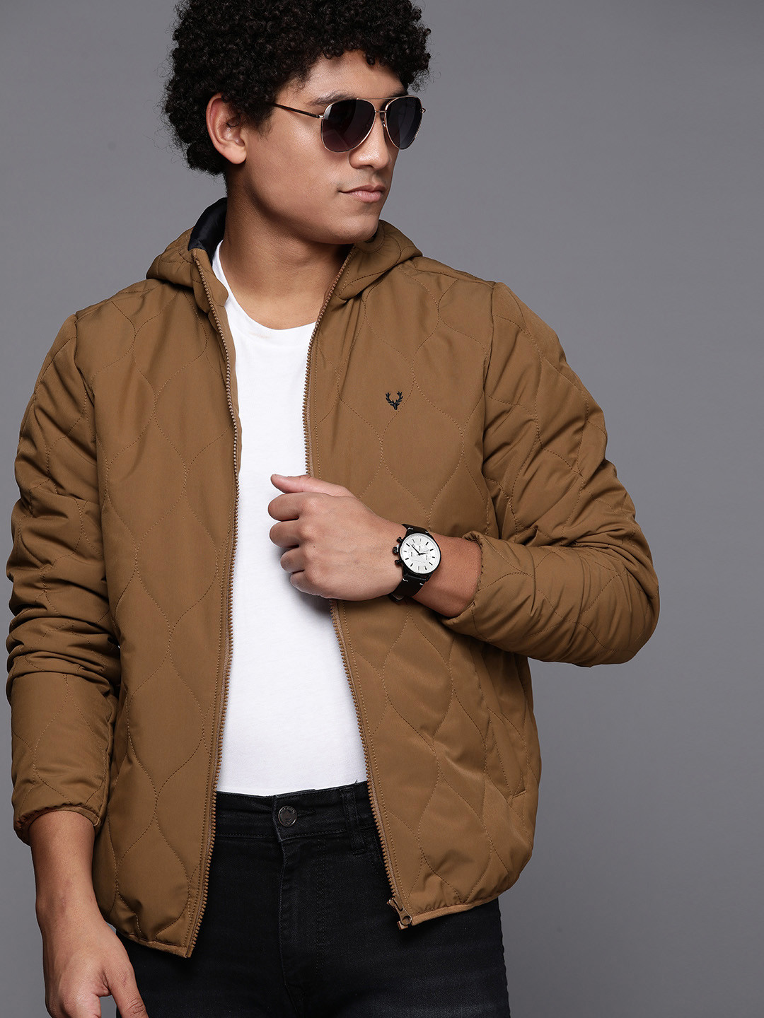 Buy Allen Solly Men Solid Padded Jacket - Jackets for Men 20780378 | Myntra