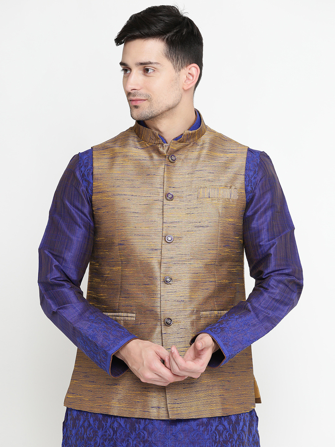 Buy Manu Mustard Brown Nehru Jacket - Nehru Jackets for Men 2078171 ...