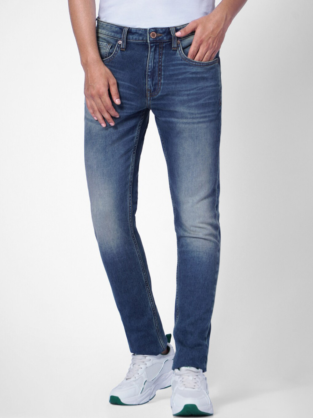 Buy Jack & Jones Men Blue Slim Fit Heavy Fade Cotton Jeans - Jeans for ...