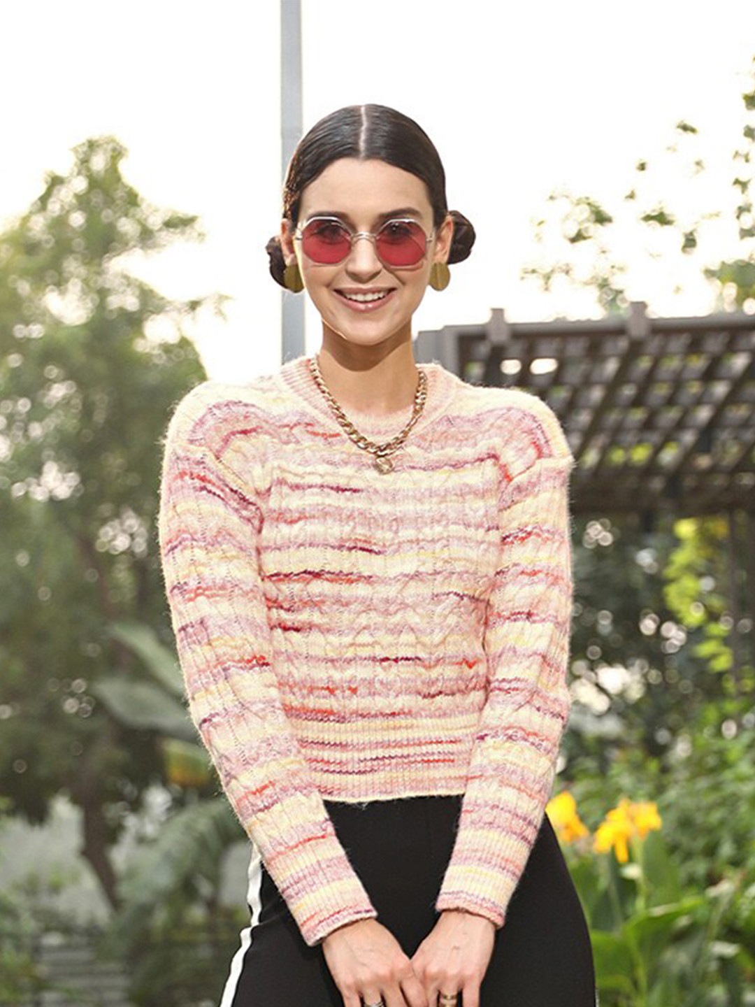 Buy STREET 9 Women Gorgeous Cream Abstract Sweater - Sweaters for Women ...