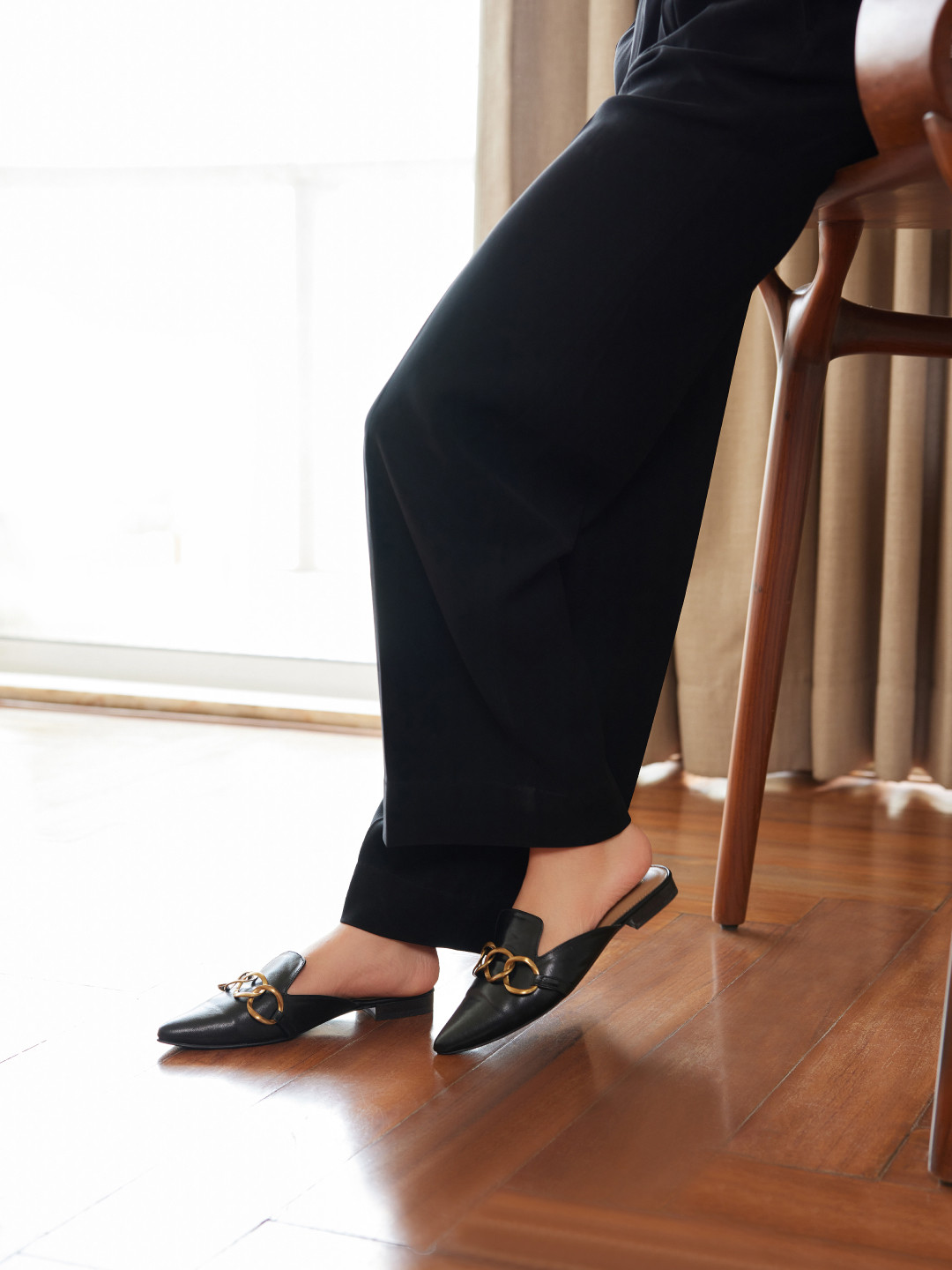 Buy CAI Women Black Embellished Mules Flats - Flats for Women 20784708 ...
