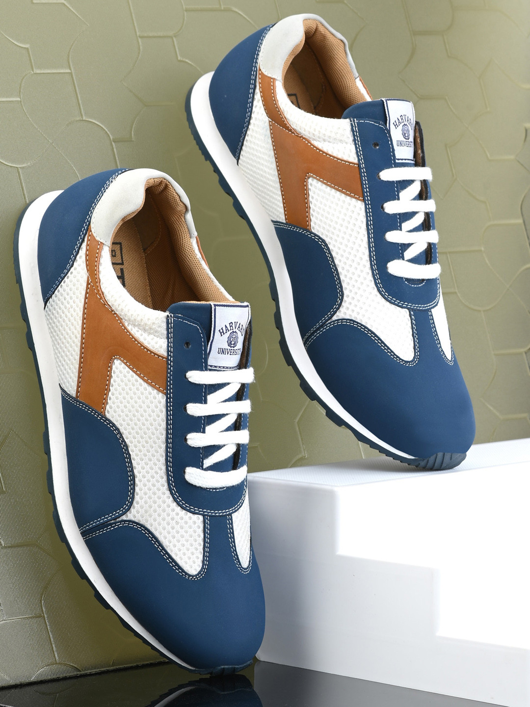 Buy Harvard Men Blue & White Colourblocked Sneakers - Casual Shoes for ...
