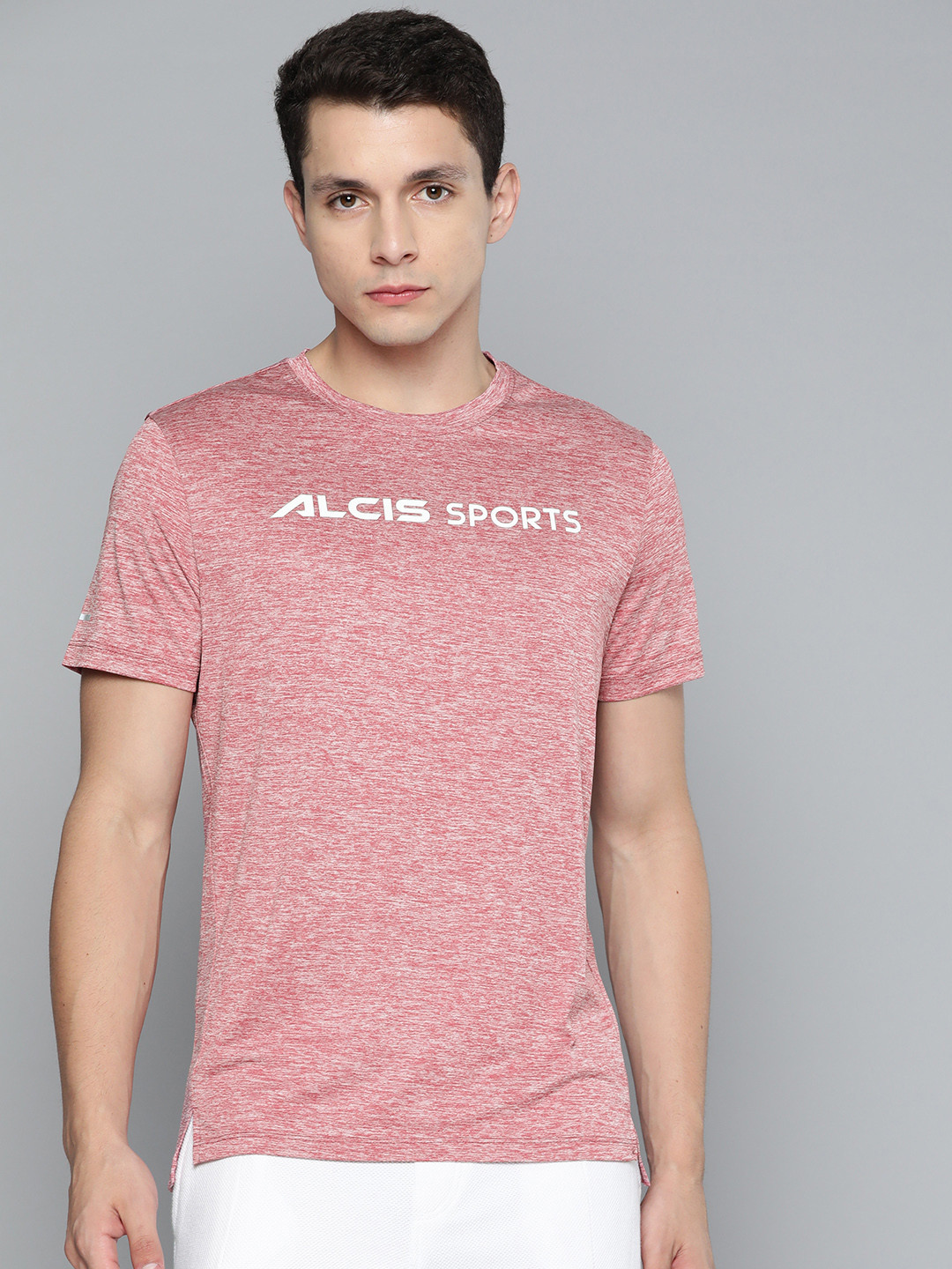 Buy Alcis Men Red Brand Logo Printed Slim Fit T Shirt - Tshirts for Men ...