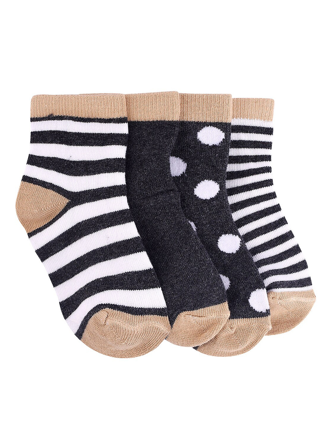 Buy FOOTPRINT 4 Pairs Infant Kids Patterned Ankle Length Organic Cotton ...