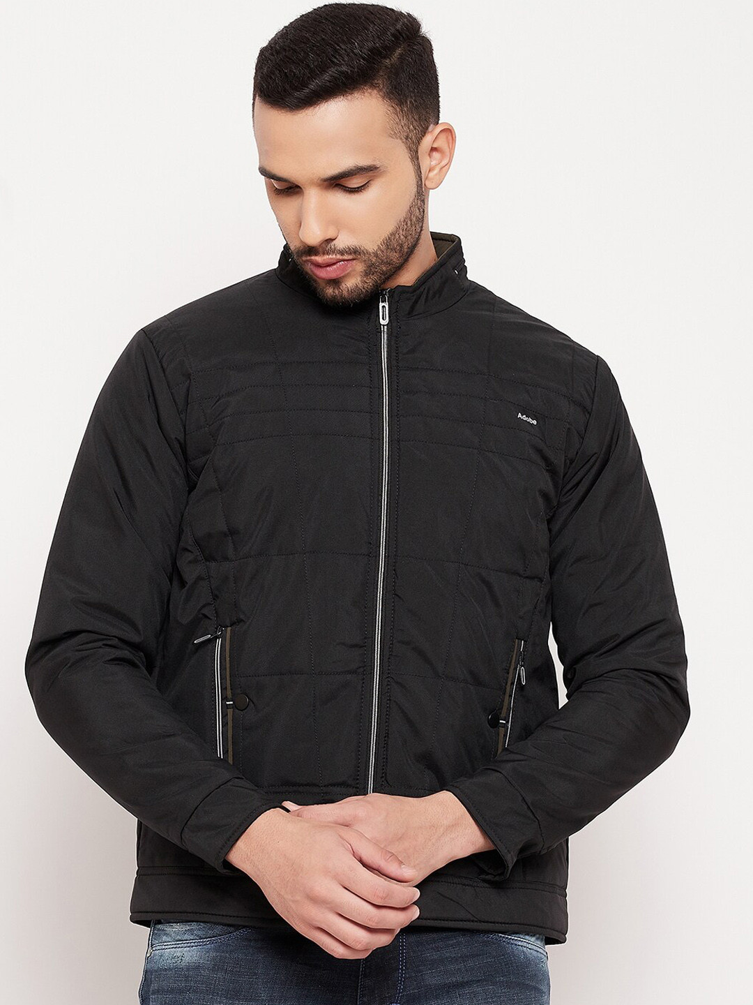 Buy Adobe Men Black Lightweight Padded Jacket - Jackets for Men ...
