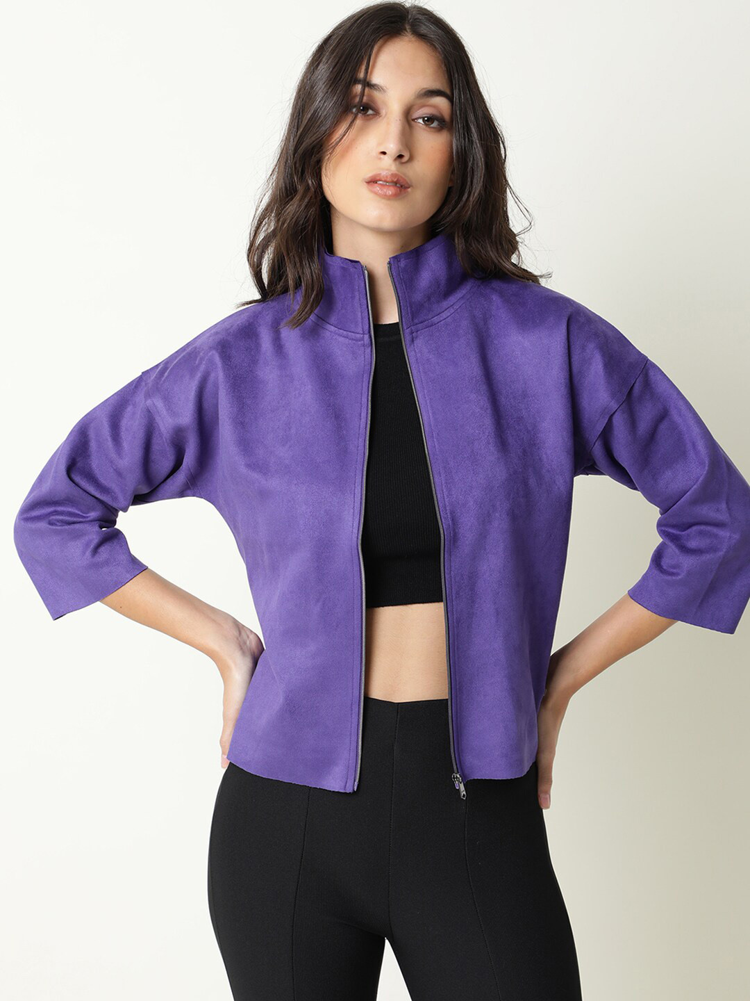 Buy RAREISM Women Purple Tailored Jacket - Jackets for Women 20798976 ...
