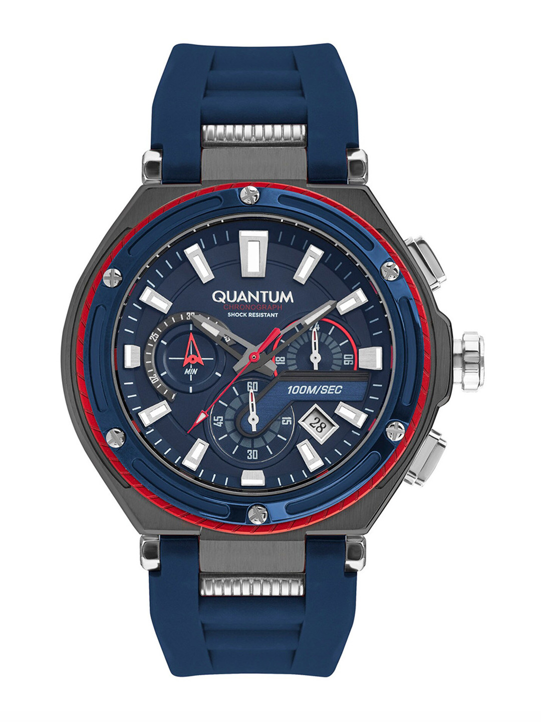 Buy Quantum Men Blue Brass Dial & Blue Straps Analogue Chronograph ...