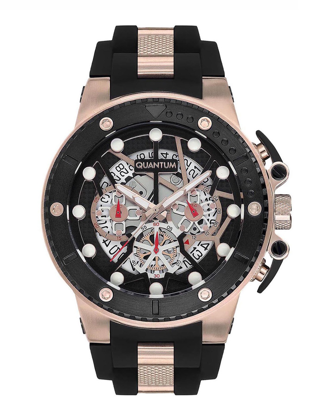 Buy Quantum Men Black Brass Embellished Dial Analogue Chronograph Watch ...