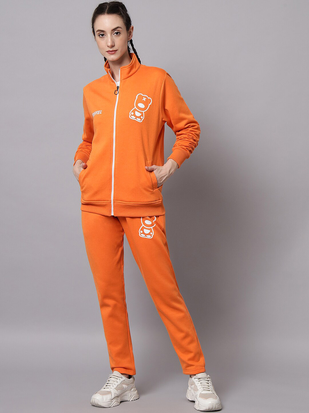 Buy GRIFFEL Women Orange Sports Tracksuit - Tracksuits for Women ...