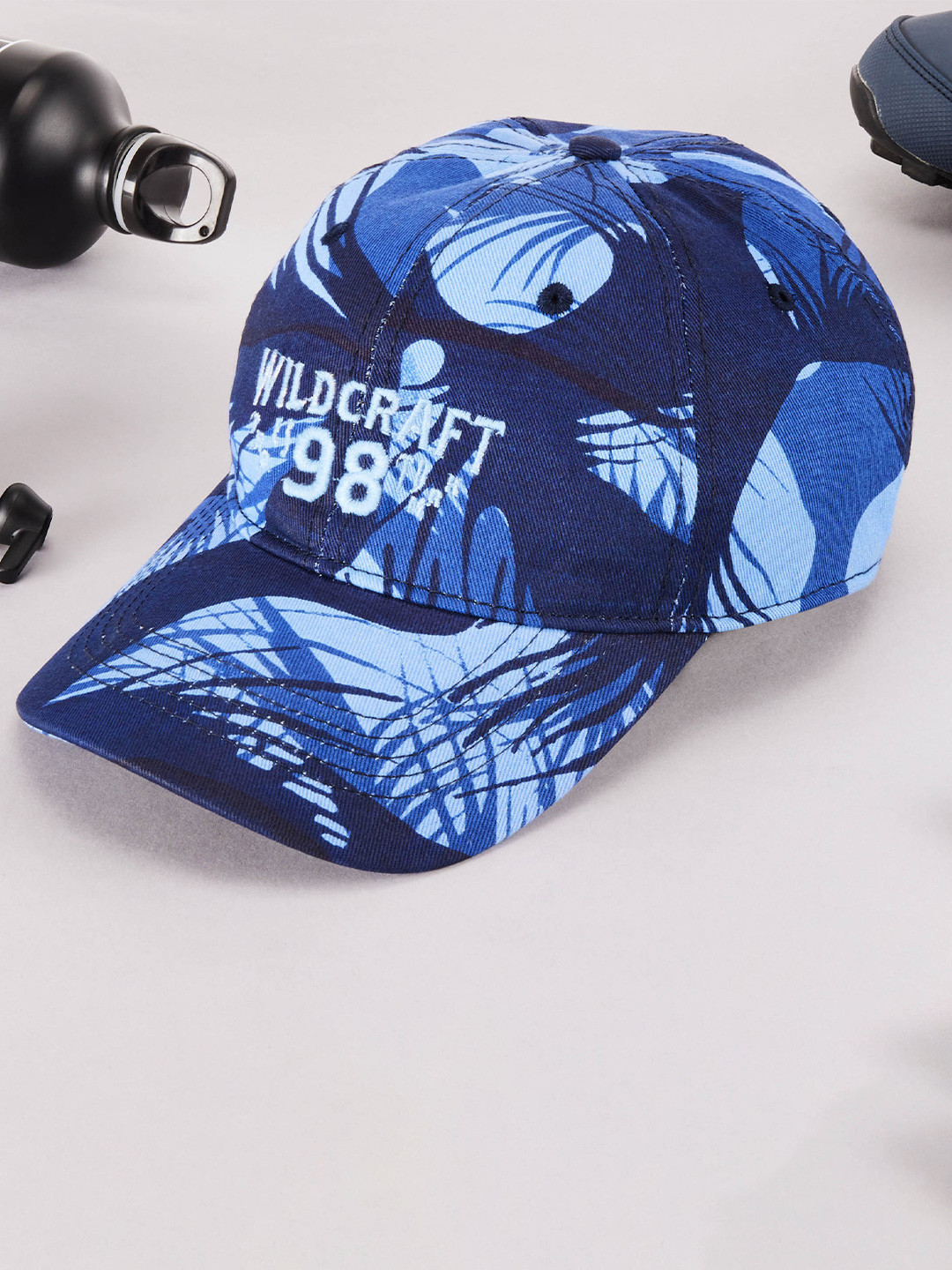 Buy Wildcraft Adults Navy Blue & Blue Printed Cotton Baseball Cap ...