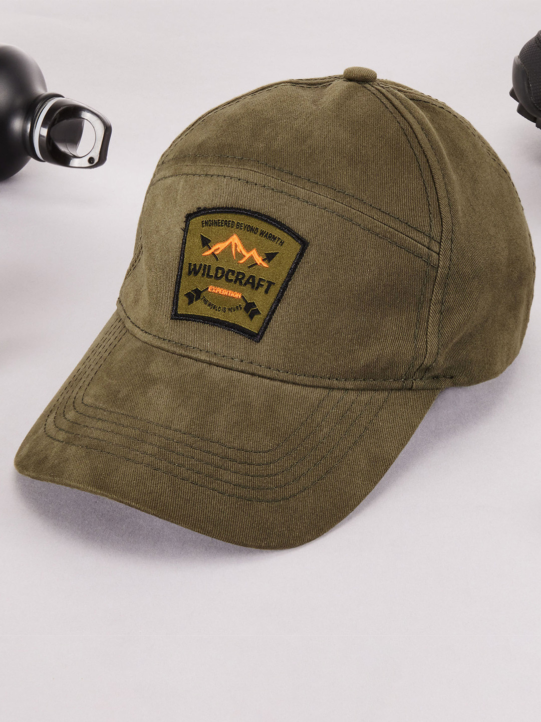 Buy Wildcraft Adults Olive Green & Black Brand Logo Printed Cotton ...