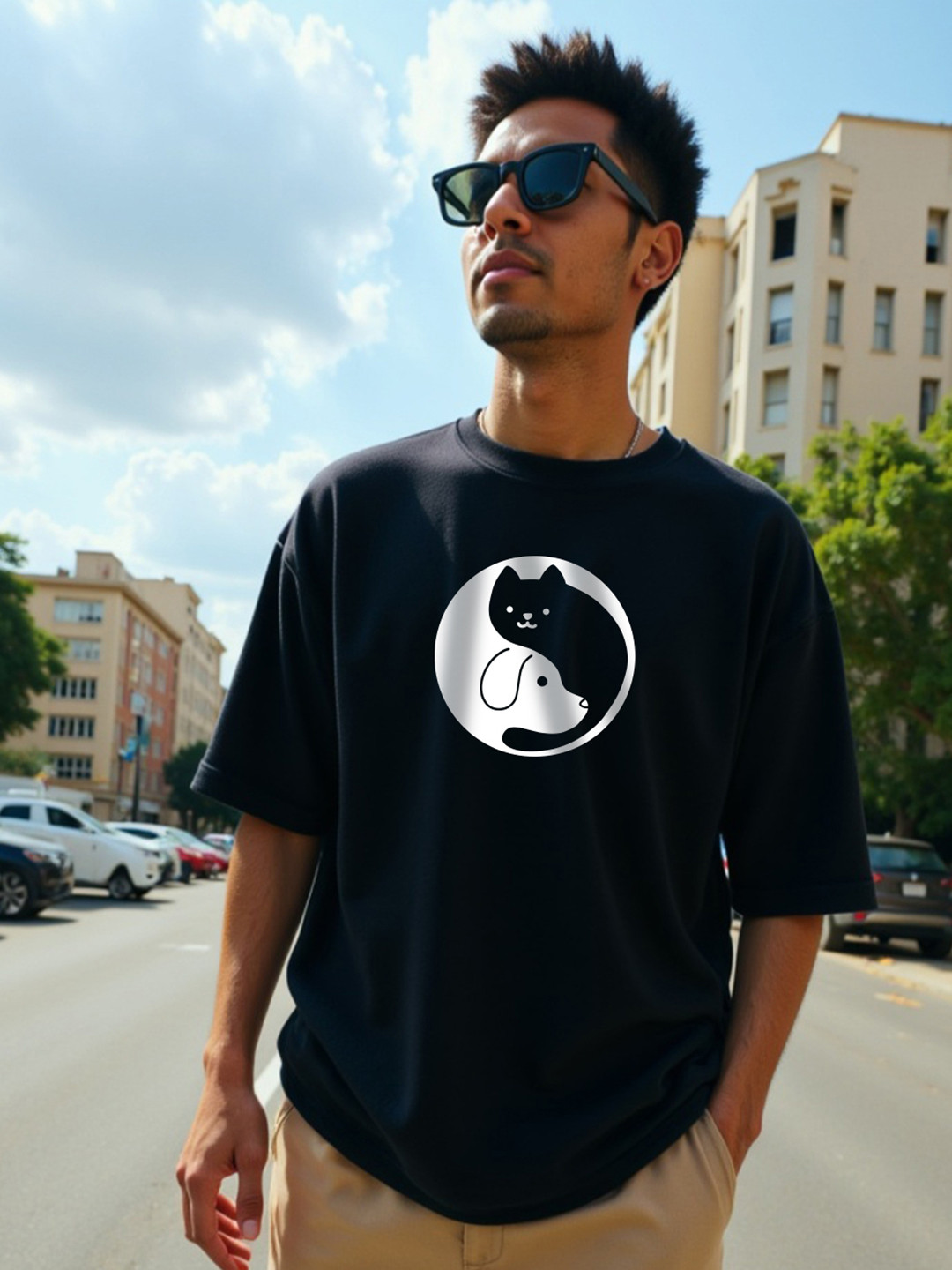 Buy Mad Over Print Men Black Graphic Oversized Cotton T Shirt - Tshirts ...