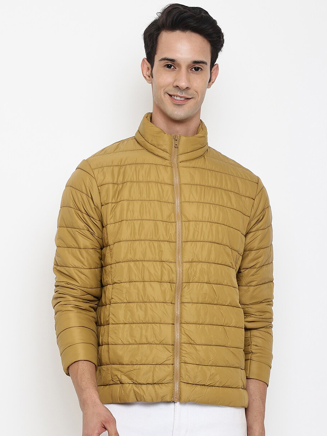 Buy Cantabil Men Mustard Yellow Padded Jacket - Jackets for Men ...