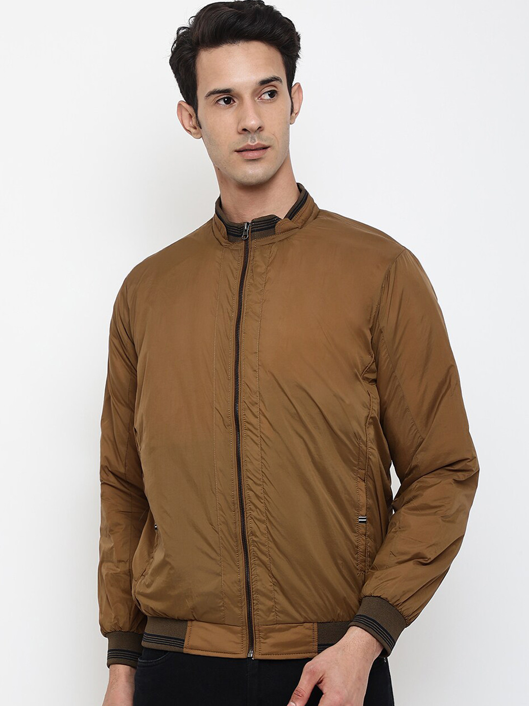 Buy Cantabil Men Khaki Bomber Jacket - Jackets for Men 20811018 | Myntra