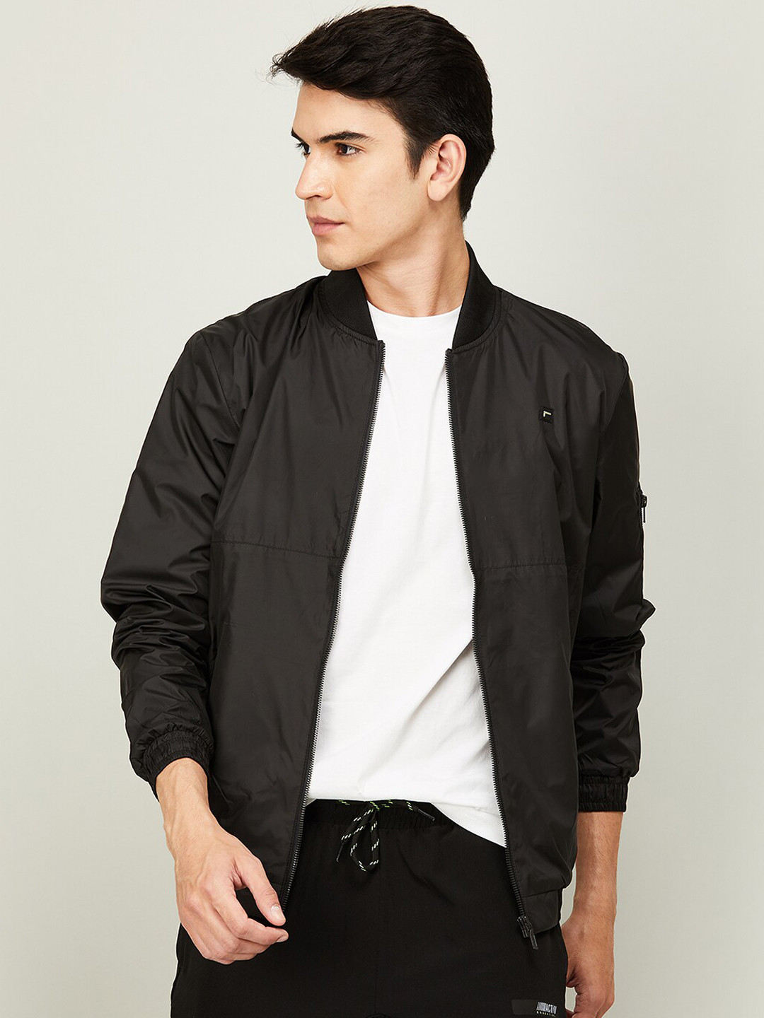 Buy Fame Forever By Lifestyle Men Black Cotton Lightweight Bomber ...