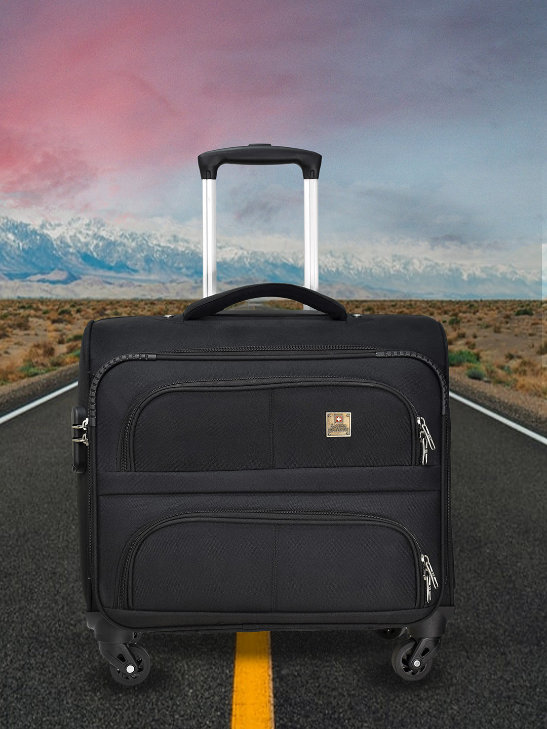 Buy SWISS MILITARY Black Textured Overnighter Soft Sided Overnighter ...