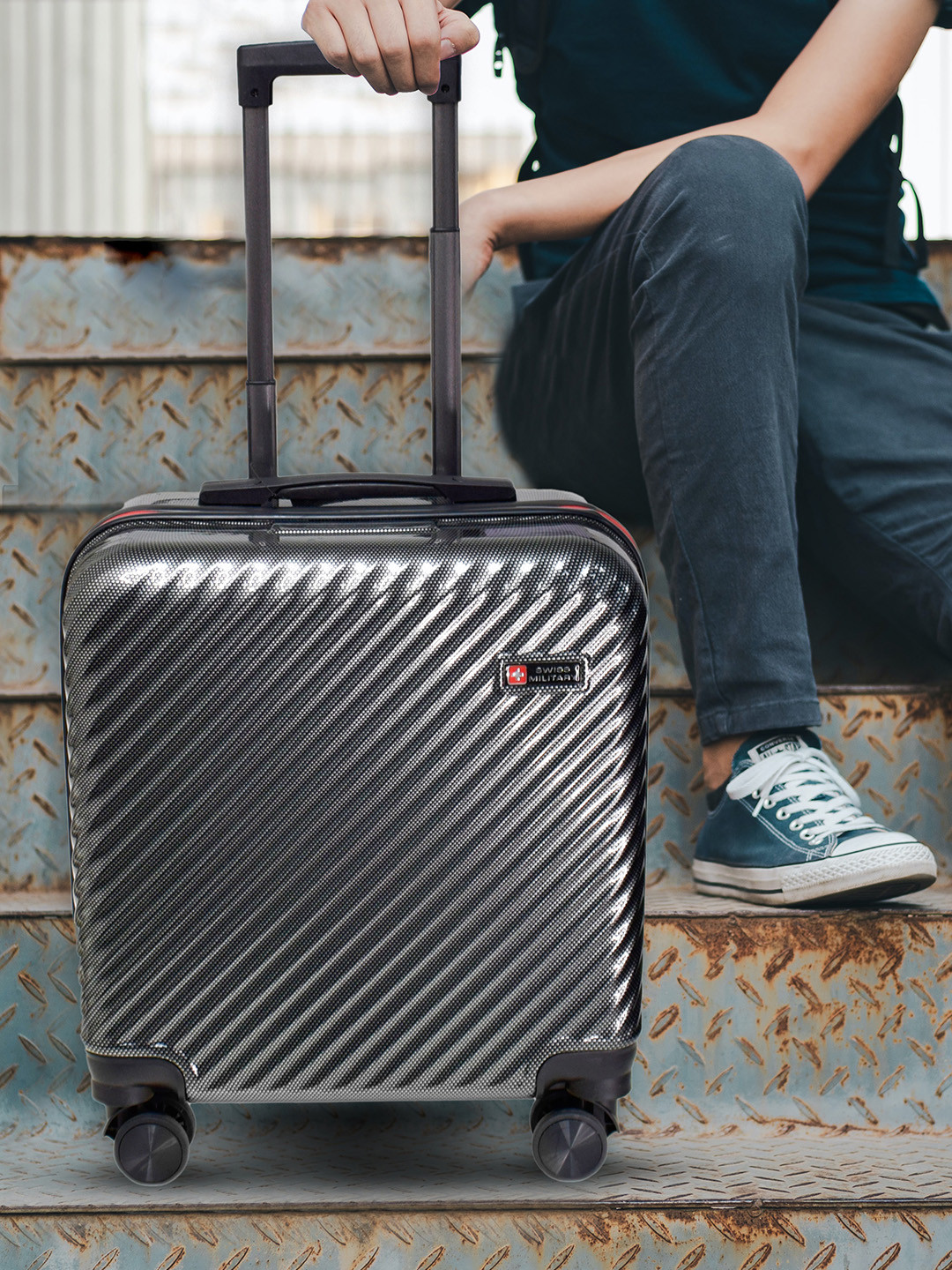 Buy SWISS MILITARY Solid Hard Overnighter Trolley Bag - Trolley Bag for ...