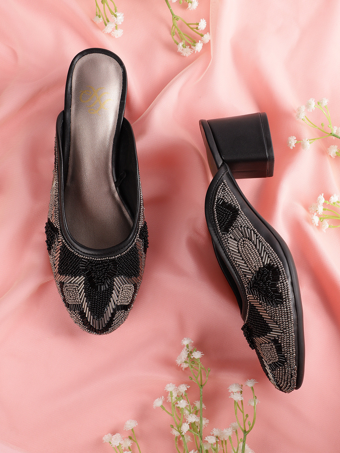 Buy House Of Pataudi Embellished Ethnic Mules - Heels for Women ...