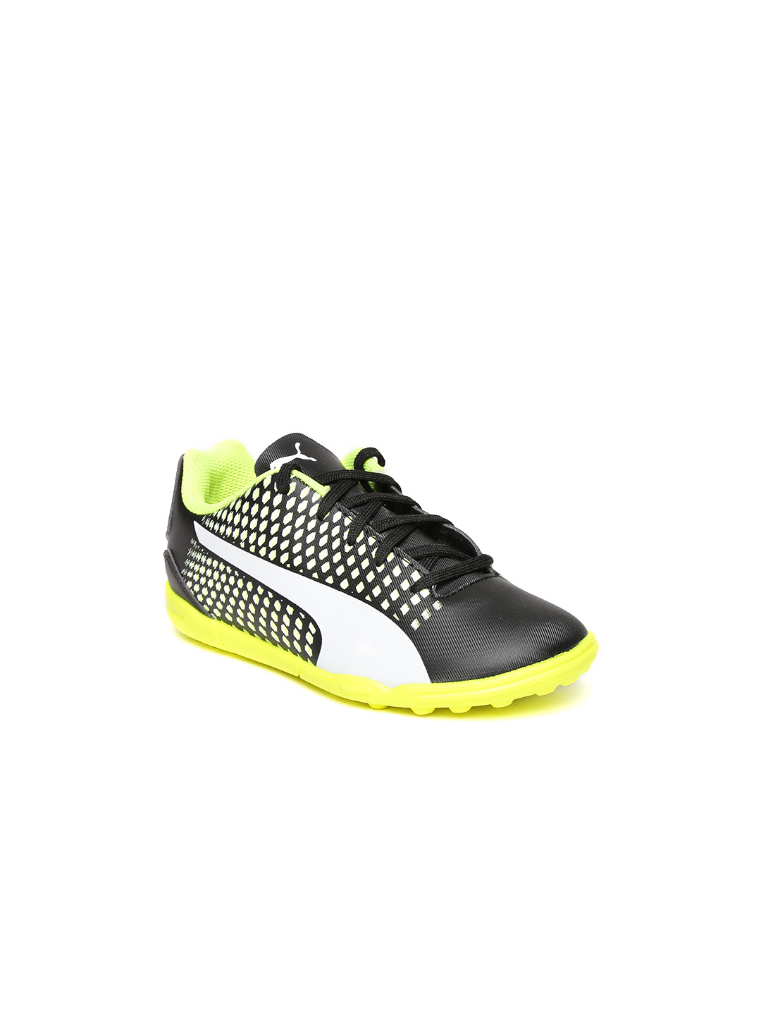 Buy Puma Kids Black & Fluorescent Green Adreno III TT Printed Football ...