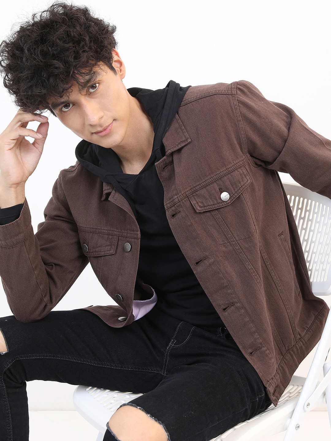 Buy KETCH Men Brown Solid Denim Jacket - Jackets for Men 20817576 | Myntra