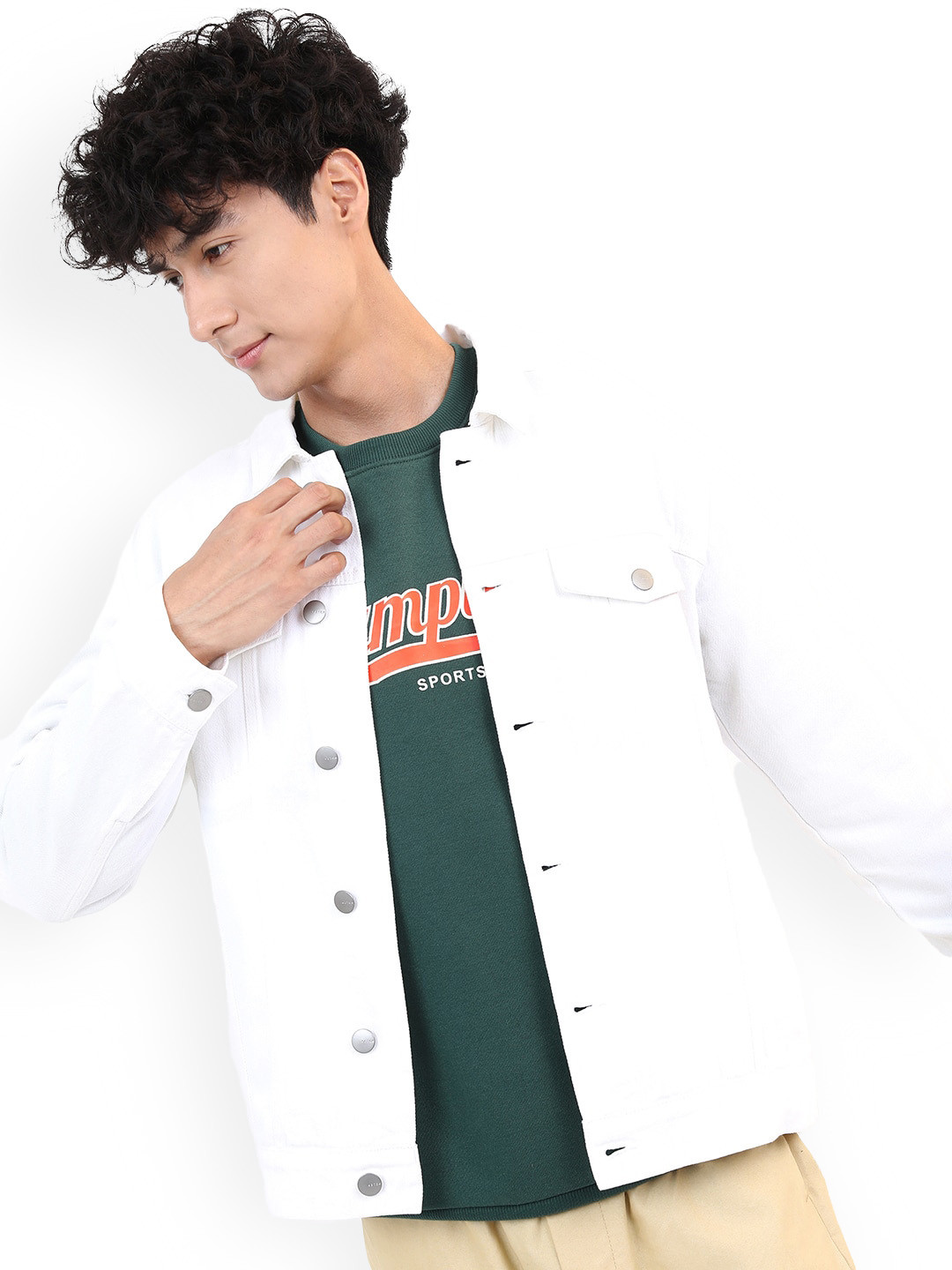 Buy KETCH Men White Solid Denim Jacket - Jackets for Men 20817590 | Myntra