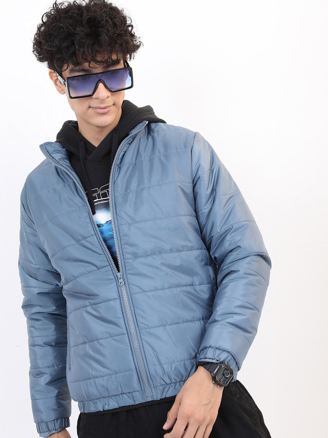 Buy KETCH Men Blue Solid Puffer Jacket - Jackets for Men 20817592 | Myntra