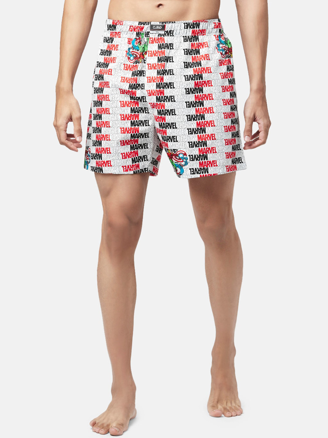 Buy Ajile By Pantaloons Men Red & White Marvel Printed Pure Cotton ...