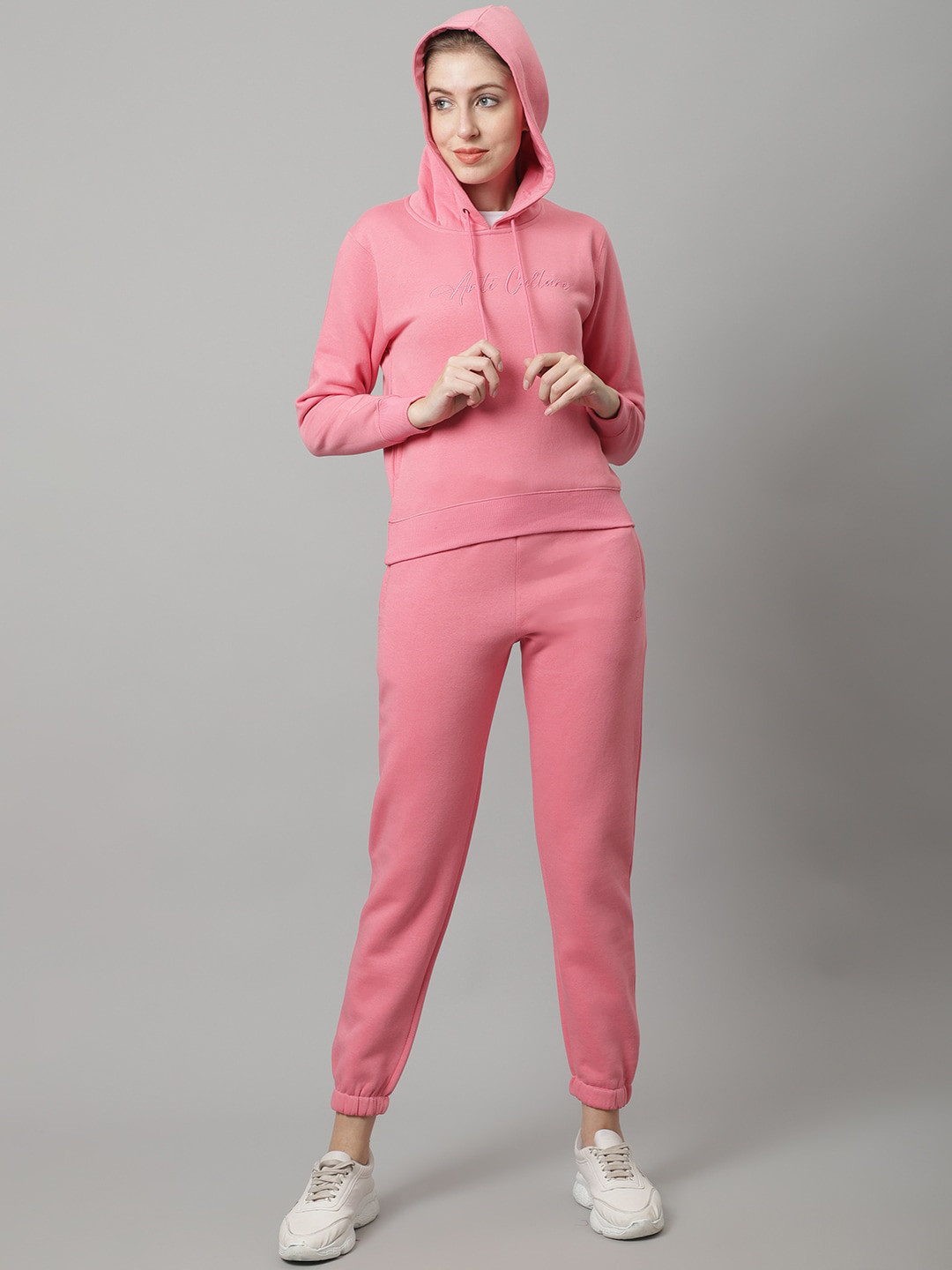Buy ANTI CULTURE Women Coral Pink Solid Sports Tracksuits - Tracksuits for Women 20823798 | Myntra